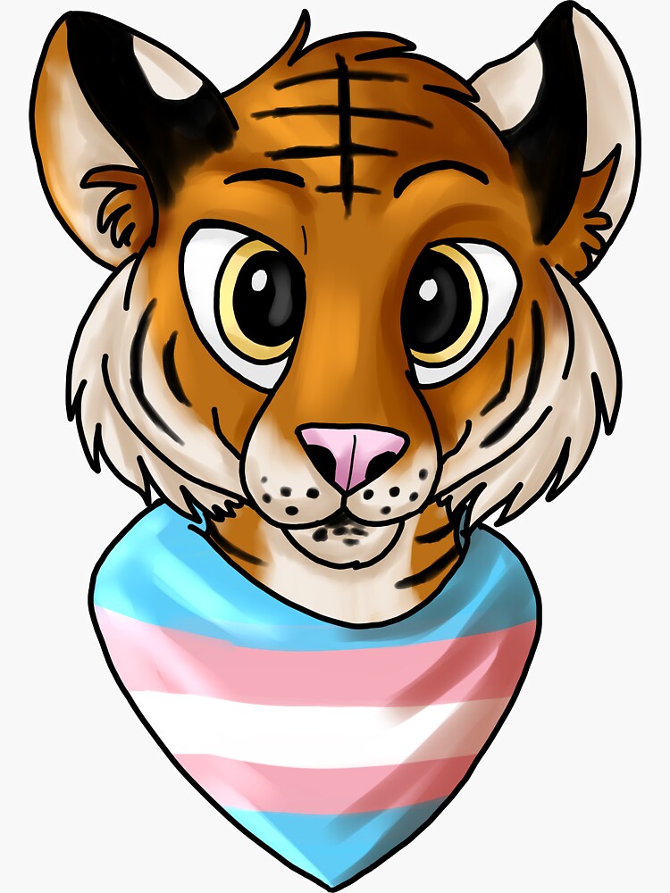 "Pride Tiger - Transgender" Sticker by TookFluff | Redbubble
