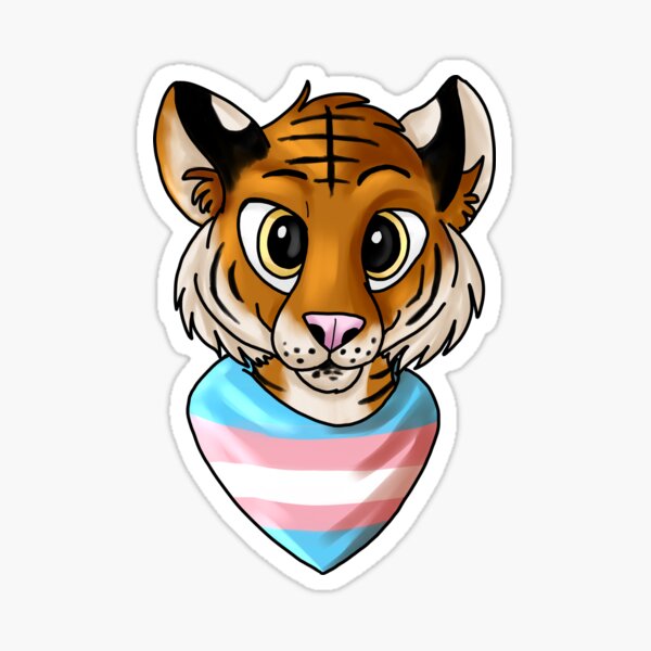 "Pride Tiger - Transgender" Sticker by TookFluff | Redbubble