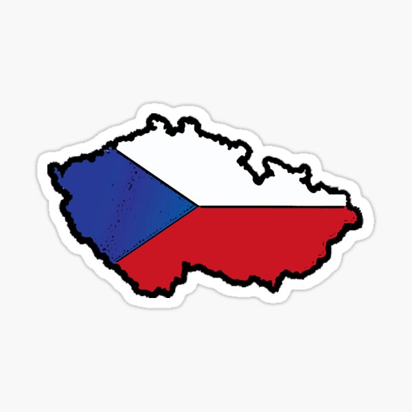 "Czech Republic Map With Czech Flag" Sticker for Sale by Havocgirl ...