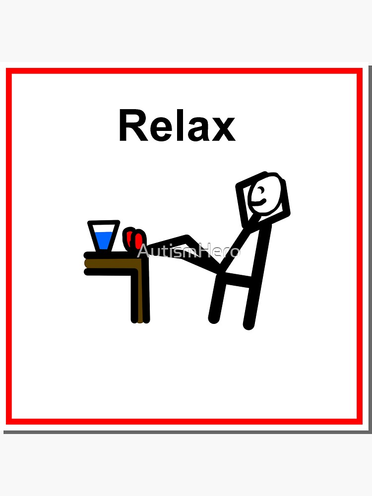 "Copy of Autism pec card - Relax" Sticker for Sale by AutismHero ...