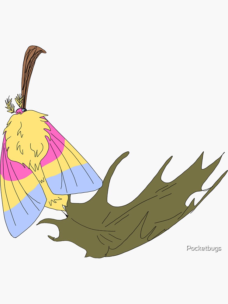 "Pansexual pride moth" Sticker for Sale by Pocketbugs | Redbubble