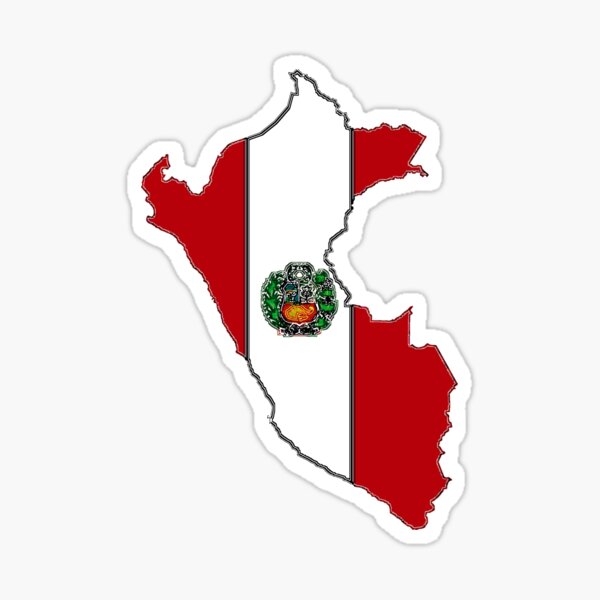 "Peru Map With Peruvian Flag" Sticker for Sale by Havocgirl | Redbubble