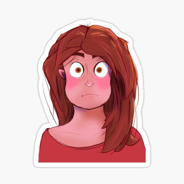 "Shocked girl cartoon" Sticker by AleahSciStar | Redbubble