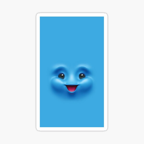 "Blue Cute Emoji Face" Sticker for Sale by pipsta | Redbubble
