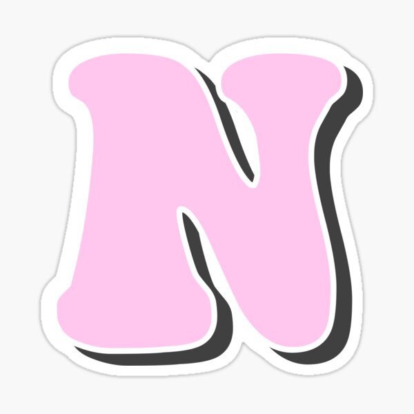 "Pink letter "N"" Sticker for Sale by slvx | Redbubble