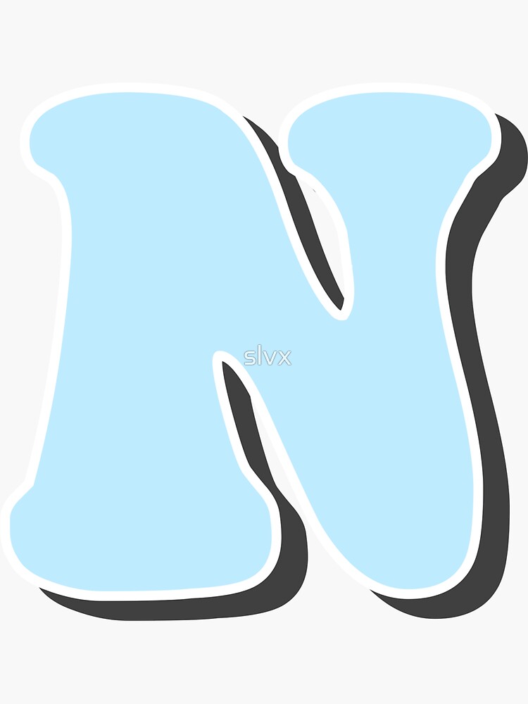 "Blue letter "N"" Sticker for Sale by slvx | Redbubble