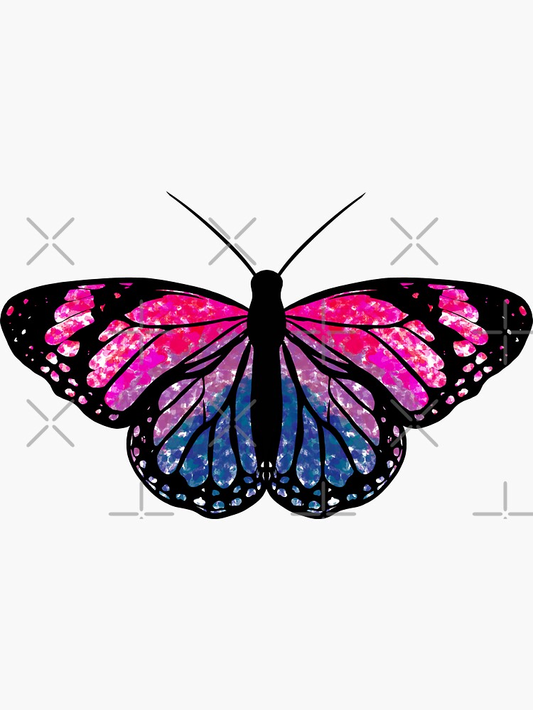 "Bi Pride Butterfly" Sticker by Notori | Redbubble