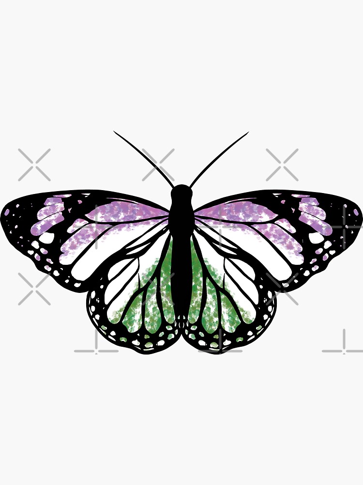 "Genderqueer Pride Butterfly " Sticker by Notori | Redbubble