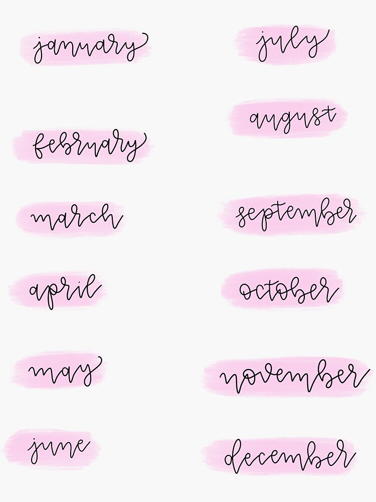 "Pink Month Labels" Sticker for Sale by 17sashak | Redbubble