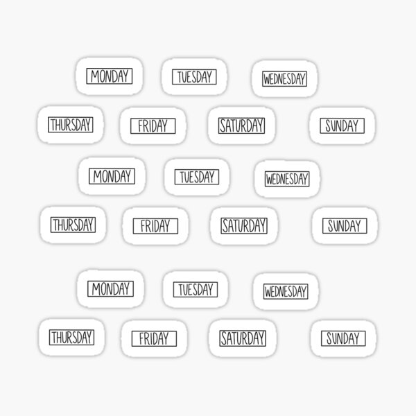 "Weekly Journal labels" Sticker for Sale by 17sashak | Redbubble