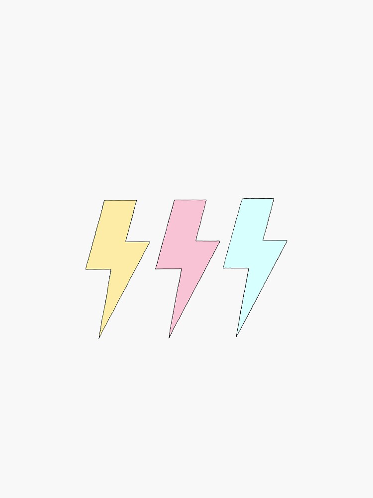 "Pastel lightning bolts" Sticker for Sale by MeganAndersen11 | Redbubble