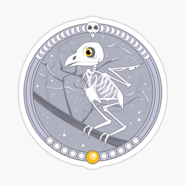 Pegatina «Esqueleto de buho en una rama» de hellbereth | Redbubble