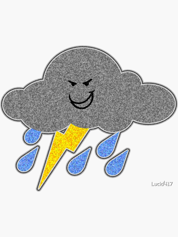"Happy Little Storm Cloud" Sticker for Sale by Lucid417 | Redbubble