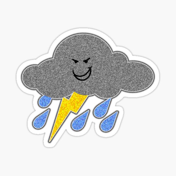 "Happy Little Storm Cloud" Sticker for Sale by Lucid417 | Redbubble