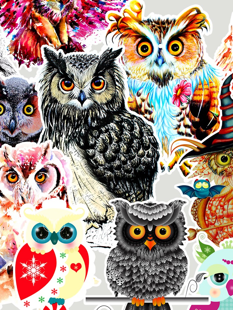 "Owls collage" T-shirt by IsabelSalvador | Redbubble