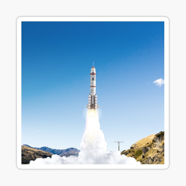 "Space rocket launch on the ISS" Sticker by RupertPupkin91 | Redbubble