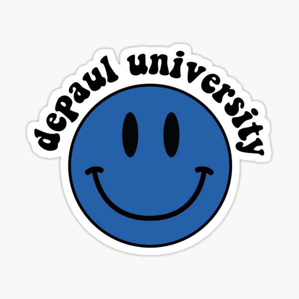 "DePaul Smiley Face " Sticker by christina-lee | Redbubble