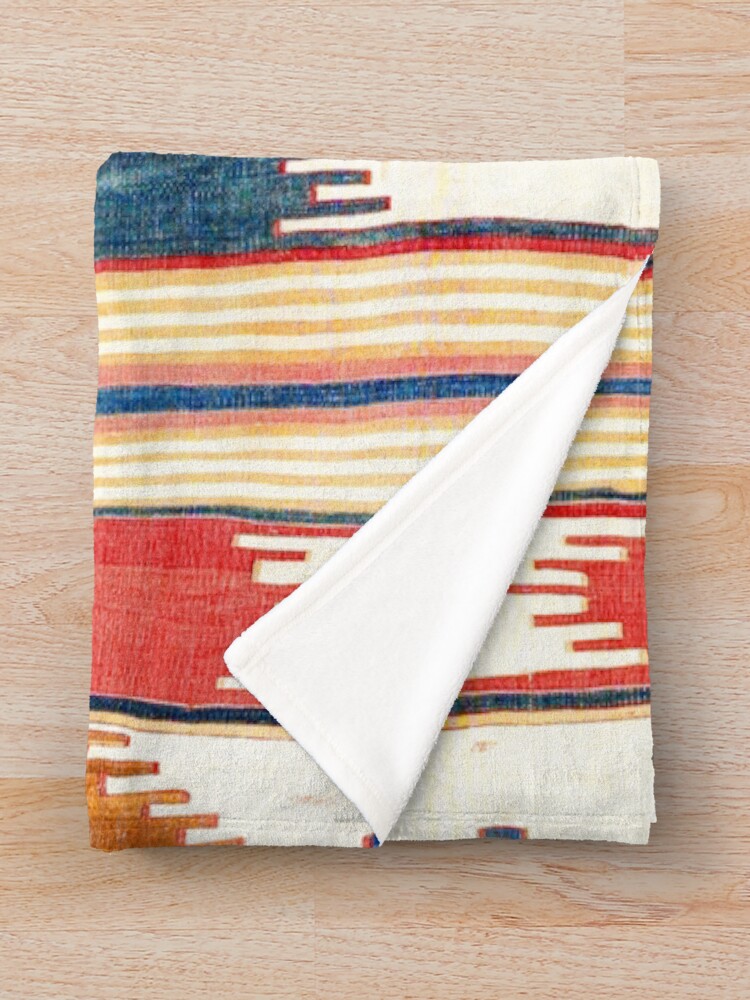 "Aksaray Antique Cappadocian Turkish Kilim Print" Throw Blanket for ...