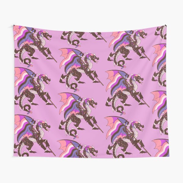 Genderfluid Pride Flag Dragon 4th Edition Tapestry By Kmp0511