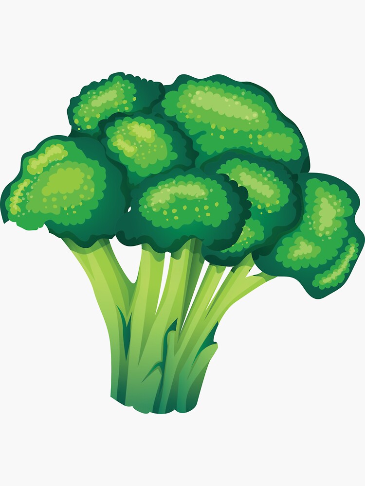 "Broccoli cartoon" Sticker for Sale by Seb-Sk93 | Redbubble