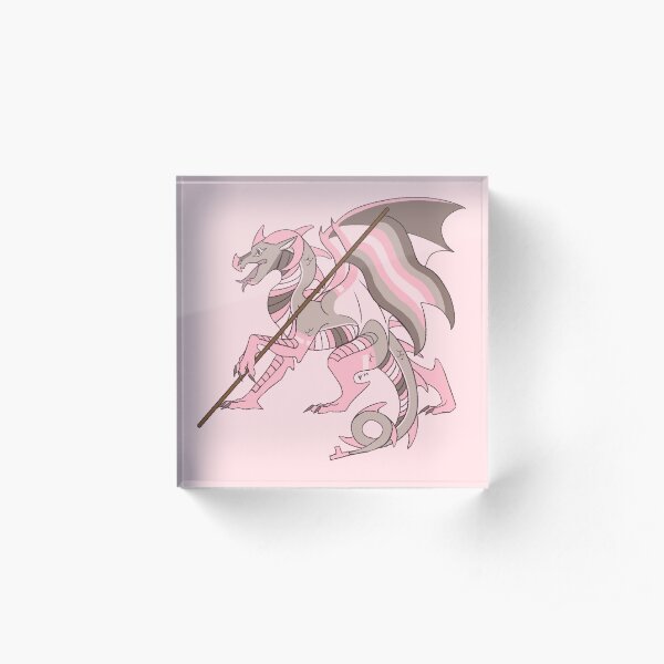 "Demigirl Pride Flag Dragon (4th Edition)" Acrylic Block for Sale by ...