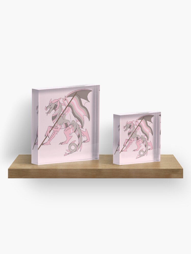 "Demigirl Pride Flag Dragon (4th Edition)" Acrylic Block for Sale by ...