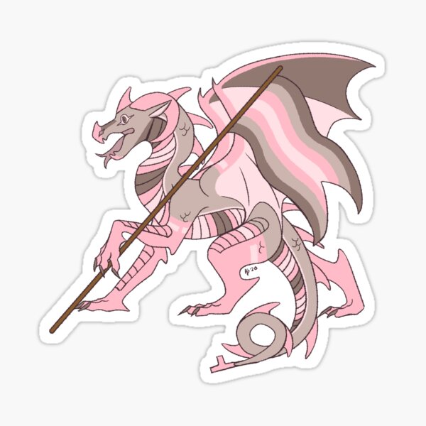 "Demigirl Pride Flag Dragon (4th Edition)" Sticker for Sale by kmp0511 ...
