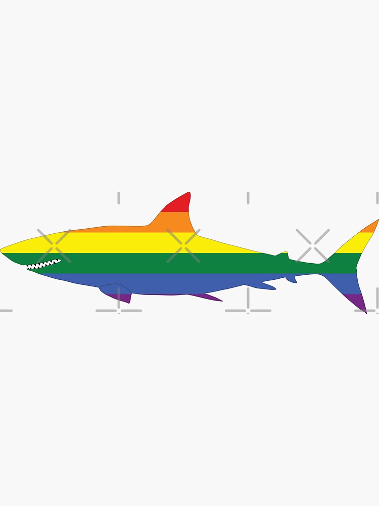 "shark pride flag" Sticker for Sale by Babmk | Redbubble