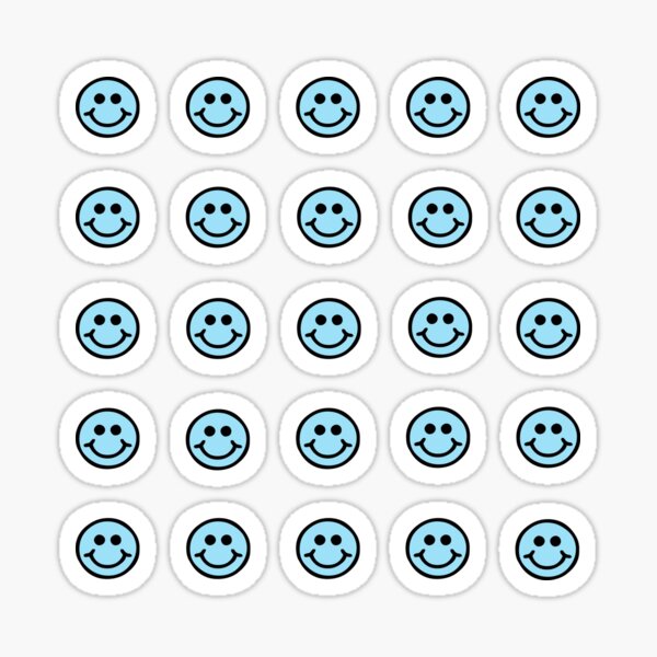 "Smiley face blue" Sticker for Sale by OkihanaShop | Redbubble
