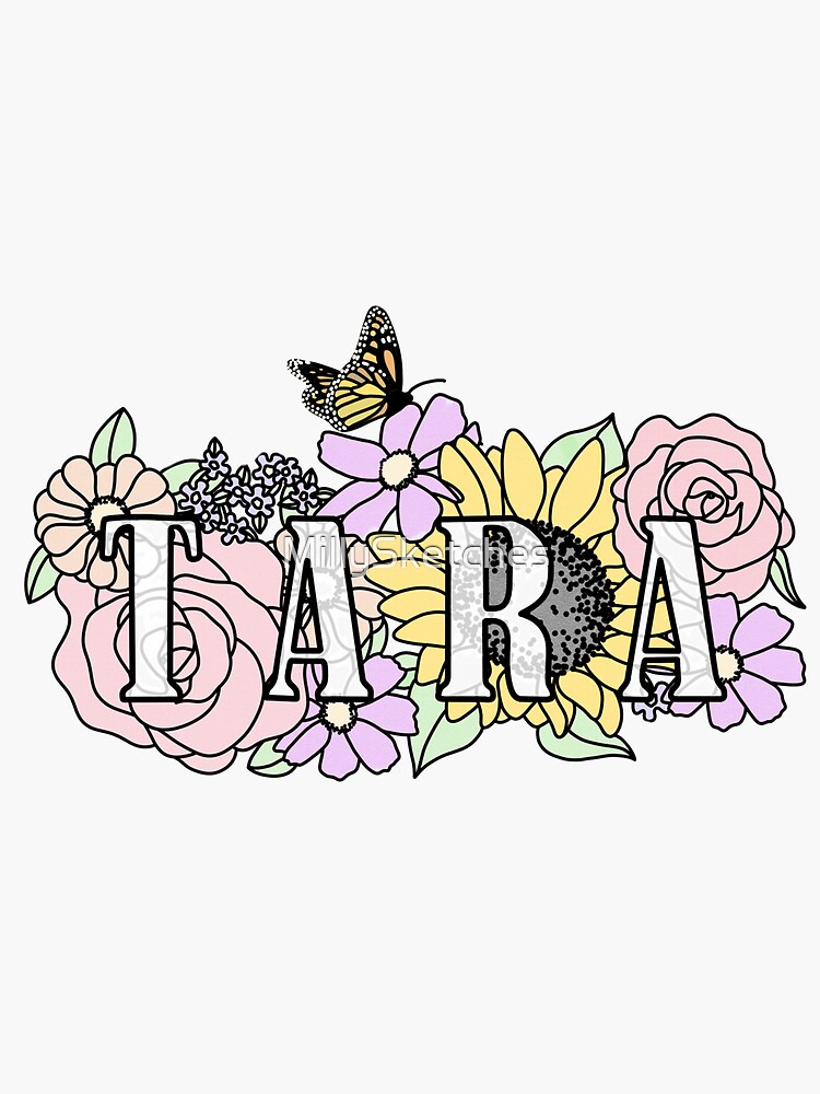 "Tara flowers" Sticker for Sale by MillySketches | Redbubble