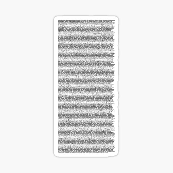 "Script of the pilot episode of The Office " Sticker by jennagardnerr ...