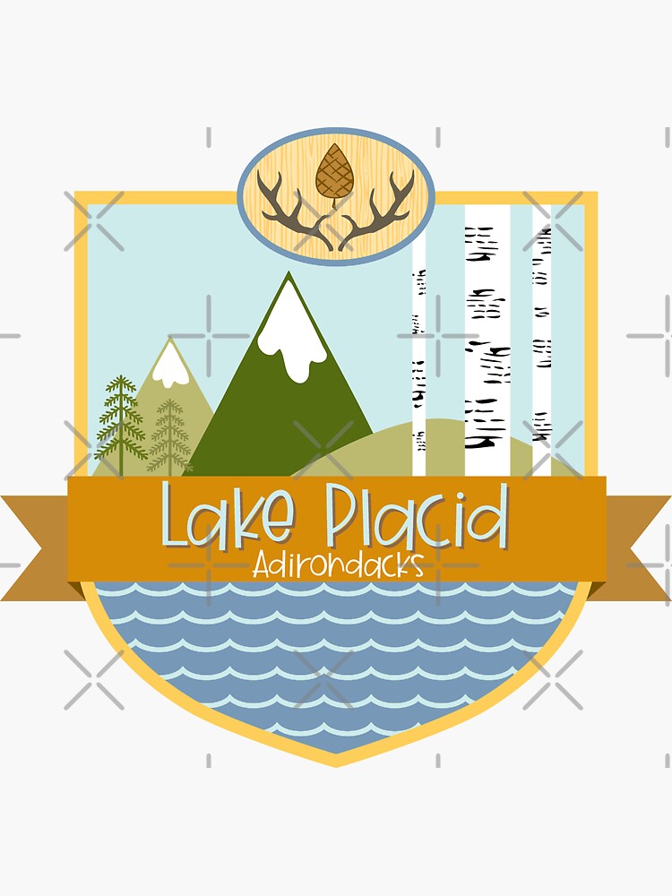 "Lake Placid NY Adirondacks Nature Badge / Sticker" Sticker for Sale by ...