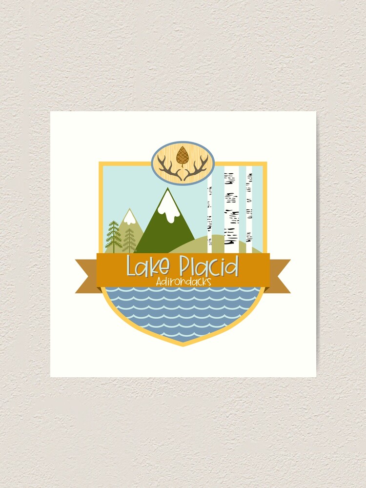 "Lake Placid NY Adirondacks Nature Badge / Sticker" Art Print by ...