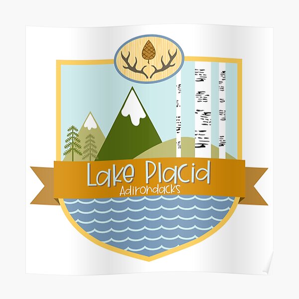 "Lake Placid NY Adirondacks Nature Badge / Sticker" Poster for Sale by ...