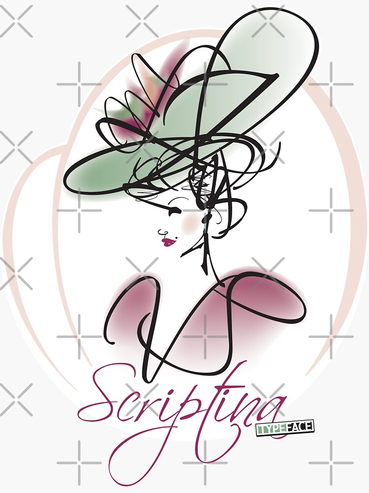 "Typeface Scriptina" Sticker by briografix | Redbubble