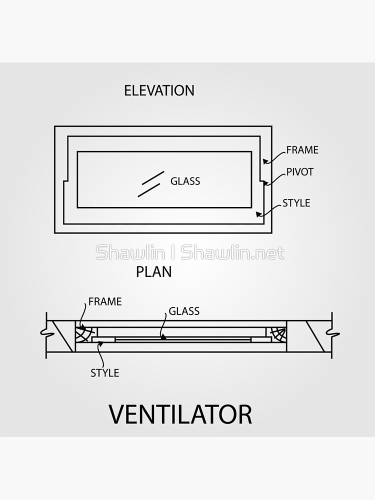 "Diagram of a ventilator showing plan and elevation " Poster for Sale ...