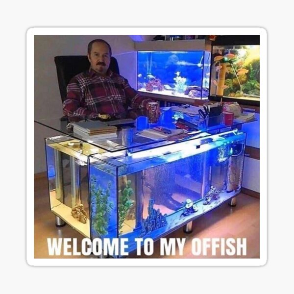 "Offish Meme Sticker" Sticker for Sale by ellarbel | Redbubble