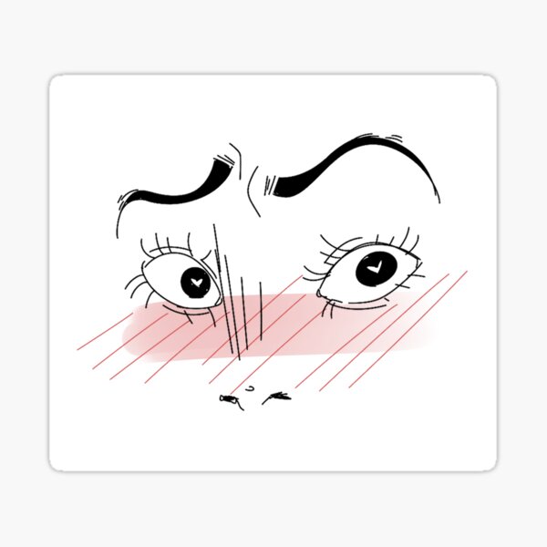 "cute blushing girl doodle" Sticker by tatikawa-art | Redbubble