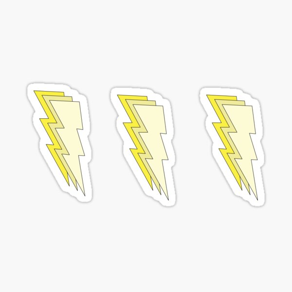 "3 Stacked Yellow Lightning Bolts" Sticker for Sale by valentinapalen ...