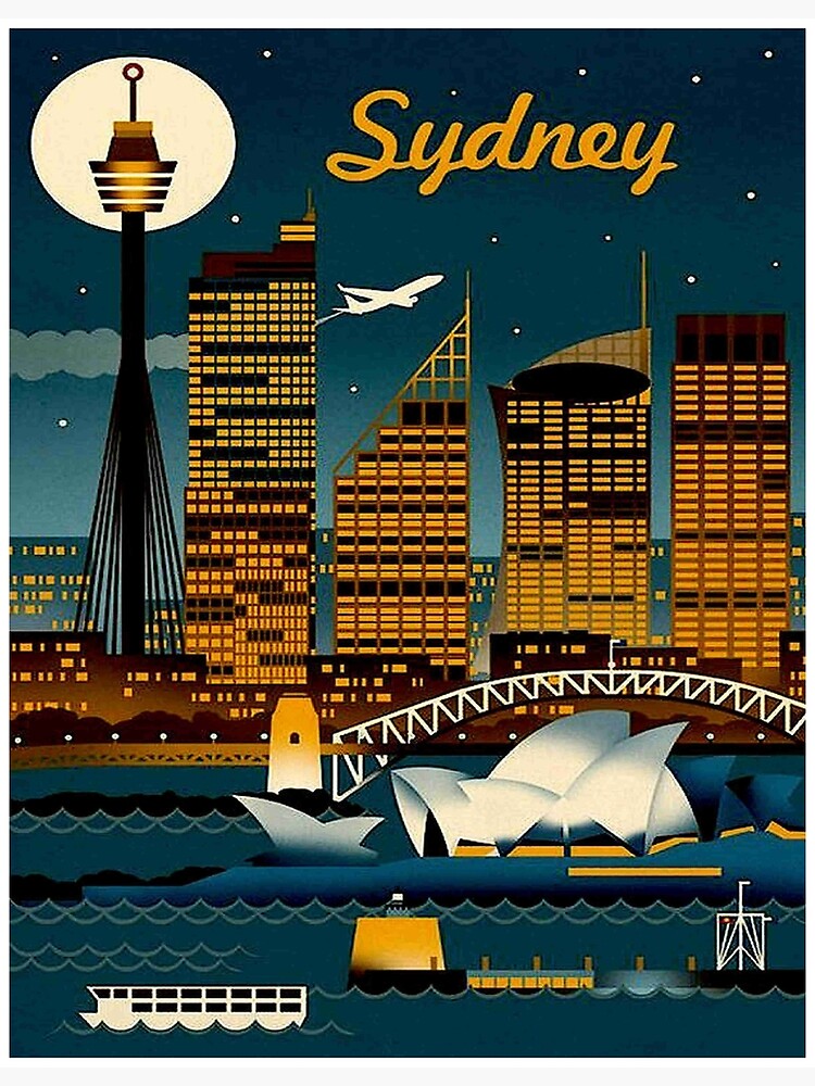 "SYDNEY AUSTRALIA : Vintage Travel and Tourism Advertising Print ...