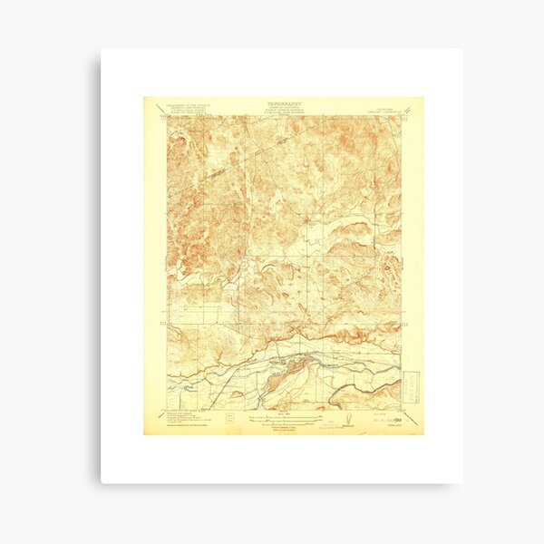 "Snelling, CA from 1918 Vintage Map - High Quality" Canvas Print for ...