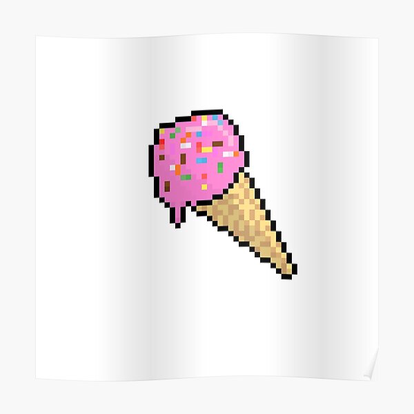Póster «Logotipo de diseño de helado pixelado rosa» de eggnogmedia ...