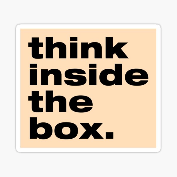 "Think Inside The Box Logo" Sticker by eggnogmedia | Redbubble