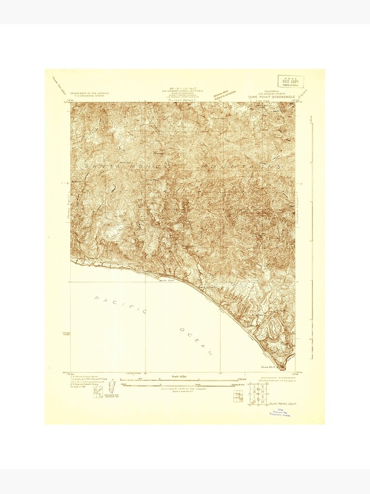 "Dume Point, CA from 1929 Vintage Map - High Quality" Photographic ...