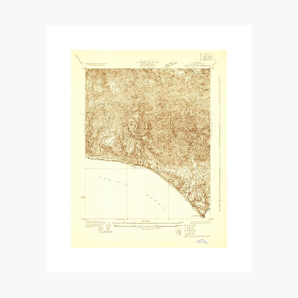 "Dume Point, CA from 1929 Vintage Map - High Quality" Photographic ...