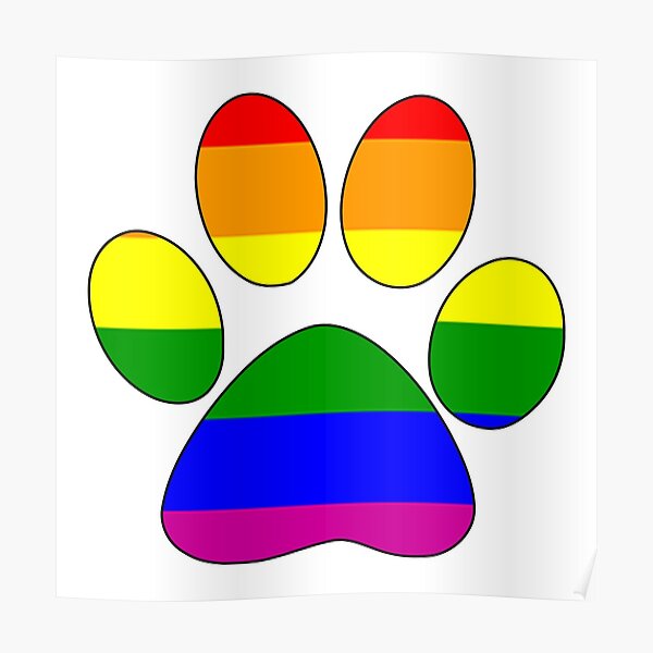 "LGBTQ+ Pride Paw" Poster by aunumwolf42 | Redbubble