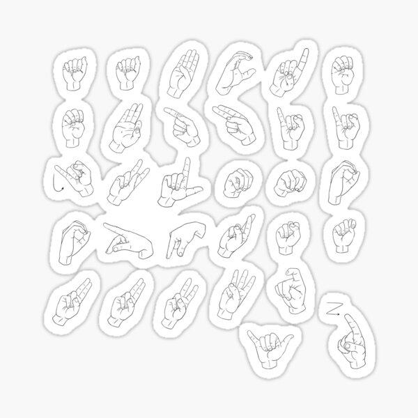 "Sign Language Alphabet" Sticker by imissmydog | Redbubble