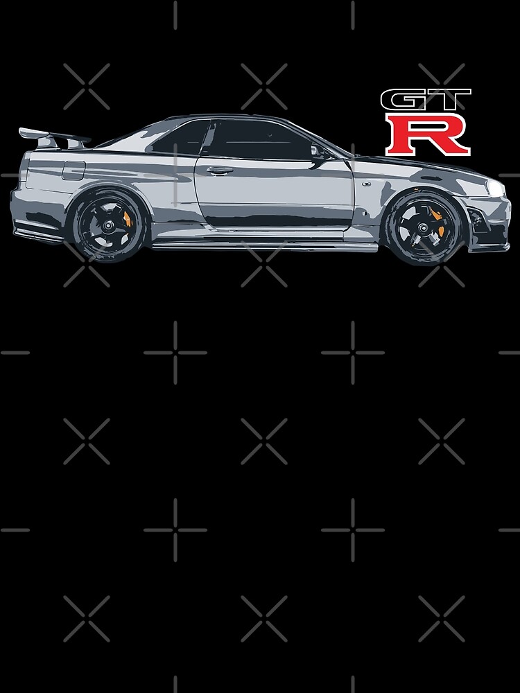 "Athlete Silver GTR R34 Skyline Godzilla V-spec" Poster for Sale by ...