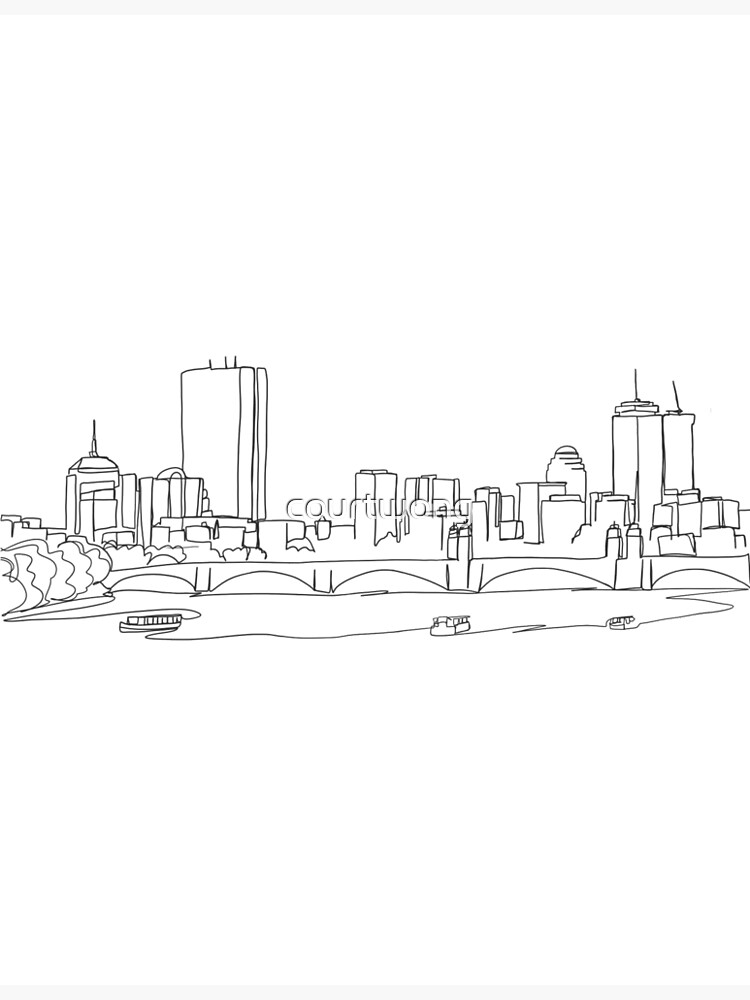 "Boston Skyline Line Art" Art Print for Sale by courtwong | Redbubble