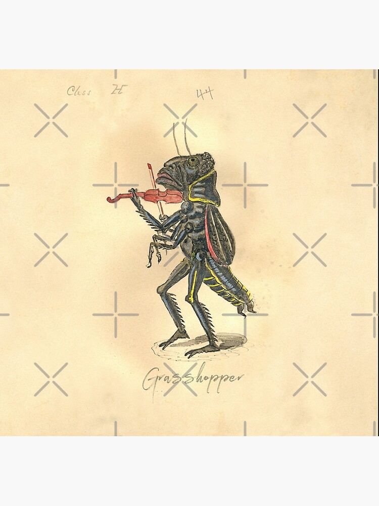 "Grasshopper playing a fiddle by Charles Briton 1873" Poster for Sale ...